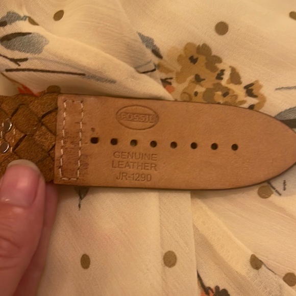 Fossil | Accessories | Fossil Silver Jr29 Brown Leather Strap Band ...